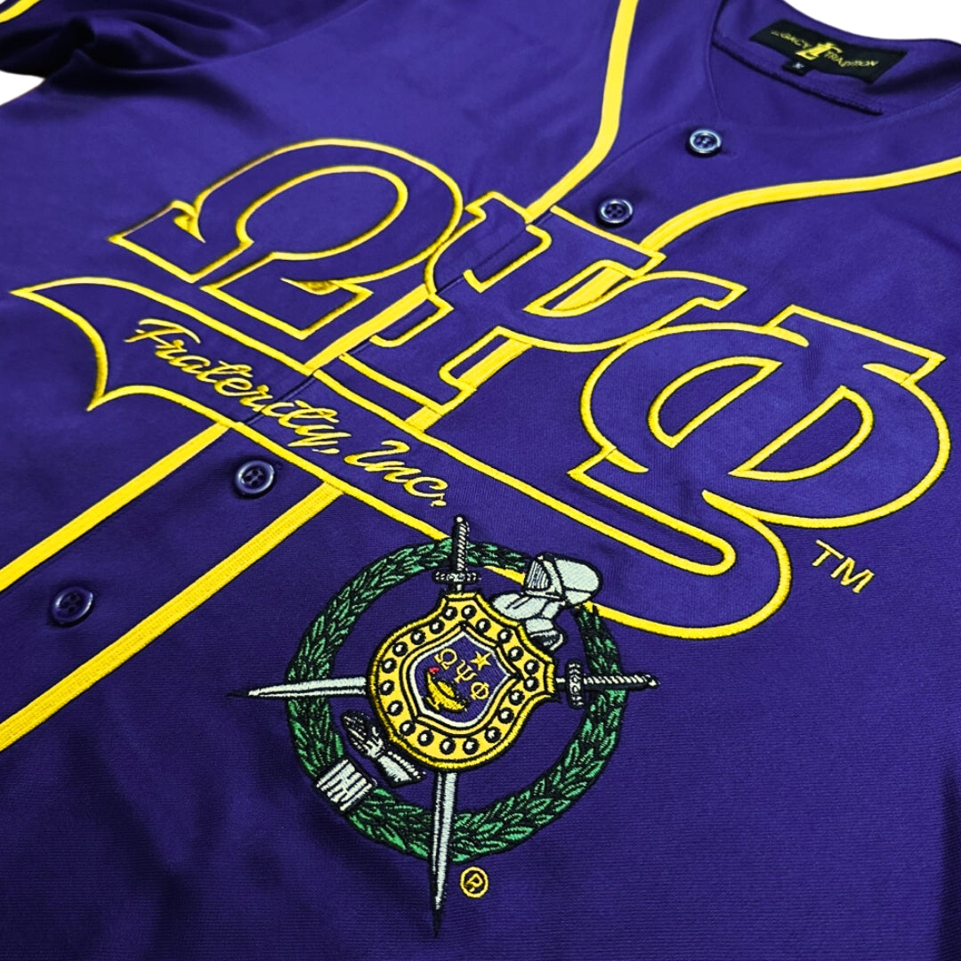 Legacy Tradition Omega Psi Phi S1 Baseball Jersey [Purple Legacy Tradition Omega Psi Phi S1 Baseball Jersey [Purple