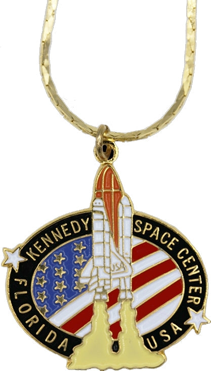 NASA Kennedy Space Center Florida USA Logo Pendant With Necklace [Gold ...